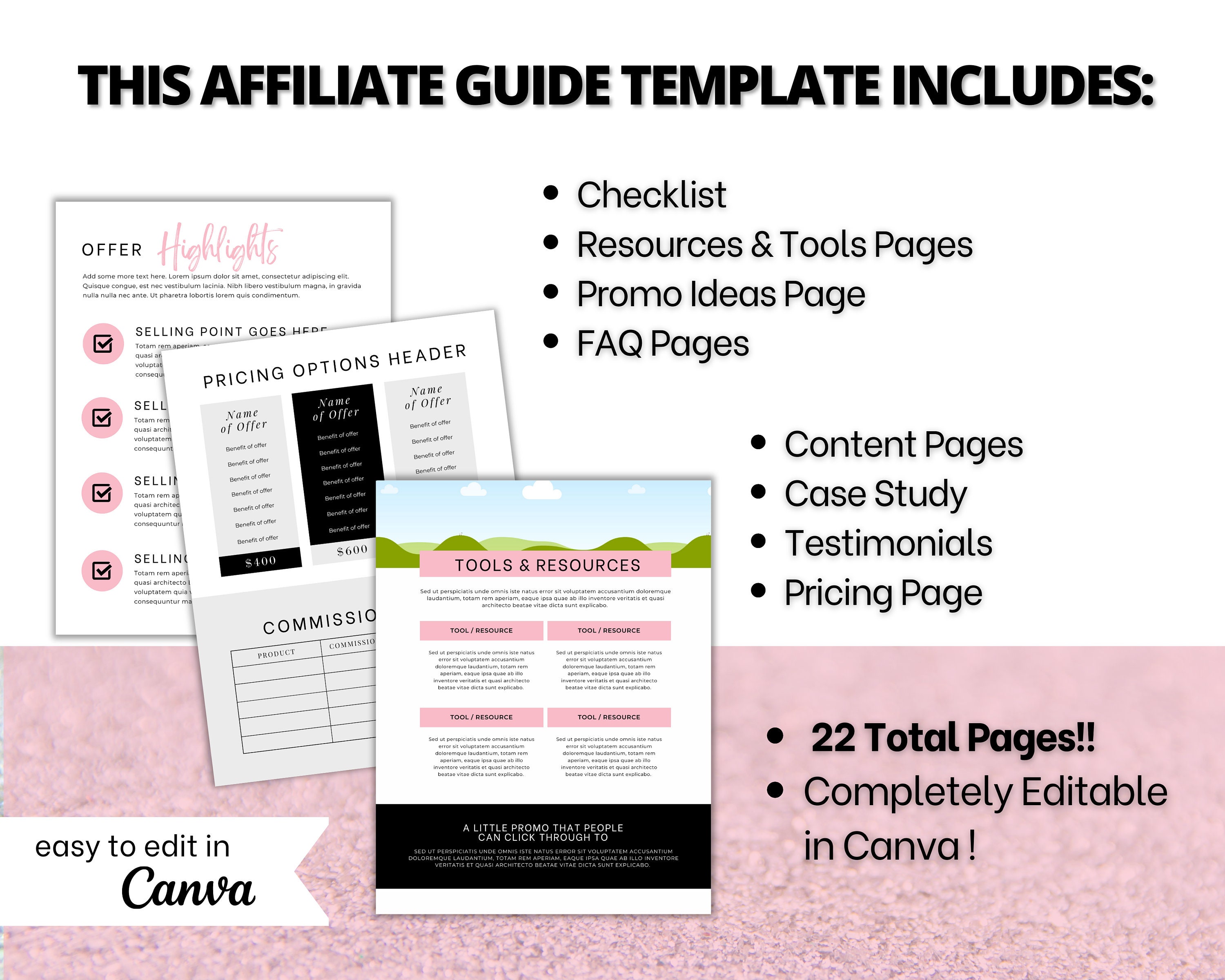 Affiliate Guide Template, Instant Download, Affiliate Marketing Canva ...