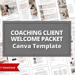 Coaching Welcome Packet Template, New Client Services Guide, Coaching Onboarding Canva Template ...