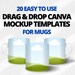 Mug Mockup Canva Template, 20 Different Mockup Designs, Mug Mockups ...