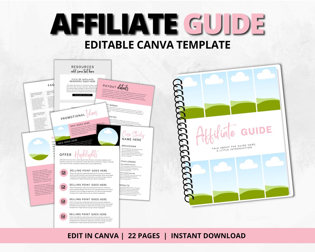 Affiliate Guide Template, Instant Download, Affiliate Marketing Canva ...