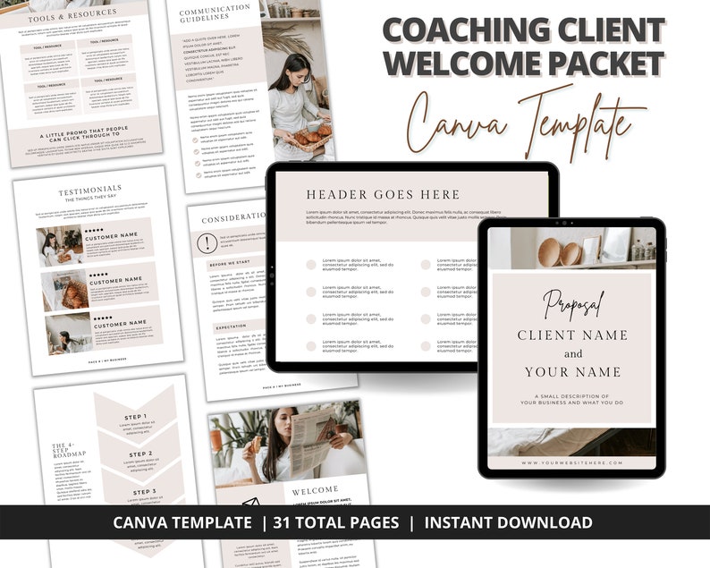 Coaching Welcome Packet Template, New Client Services Guide, Coaching ...