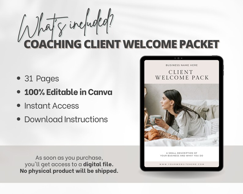 Coaching Welcome Packet Template, New Client Services Guide, Coaching ...