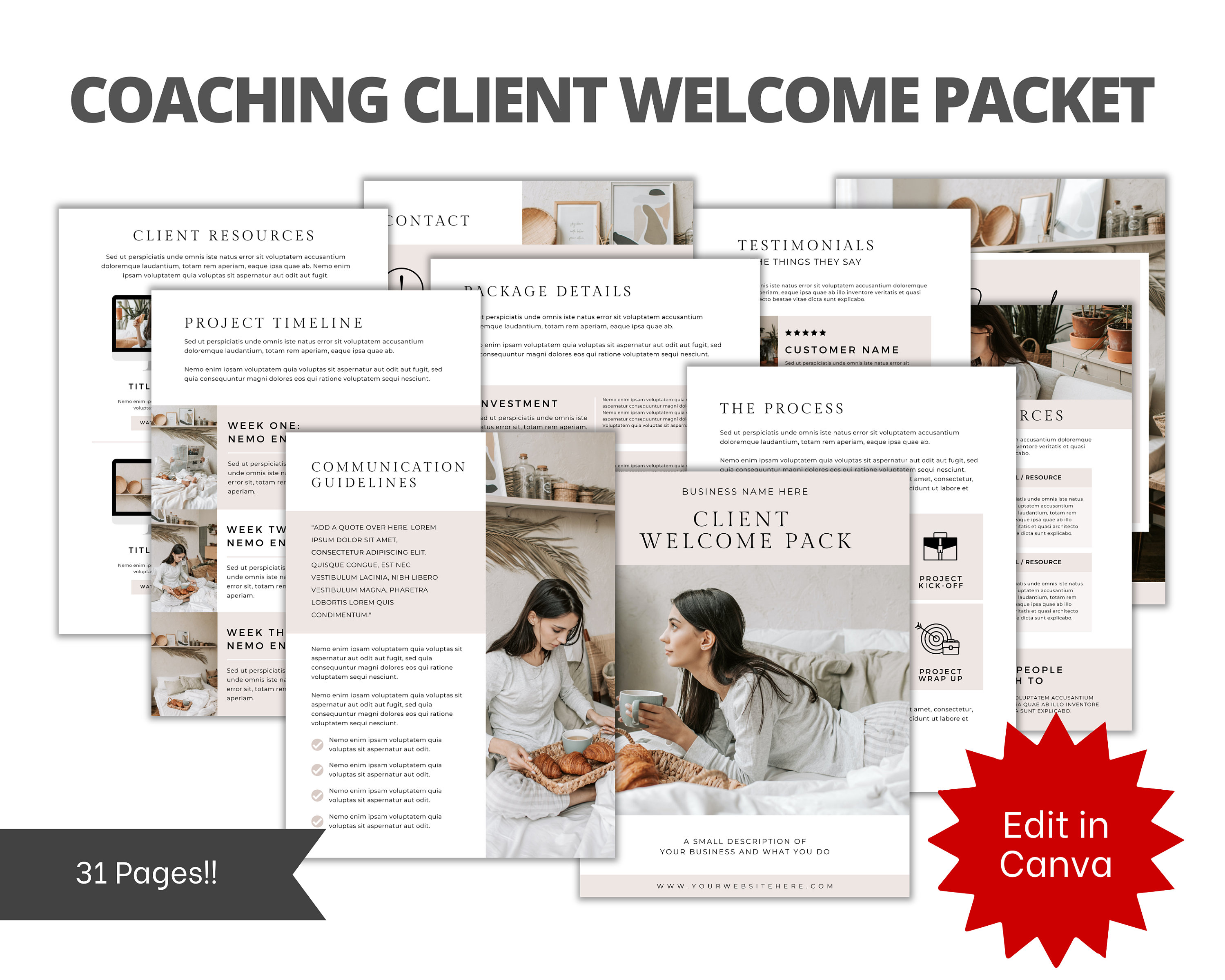 Coaching Welcome Packet Template, New Client Services Guide, Coaching ...