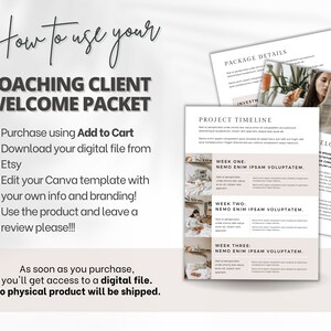 Coaching Welcome Packet Template, New Client Services Guide, Coaching ...