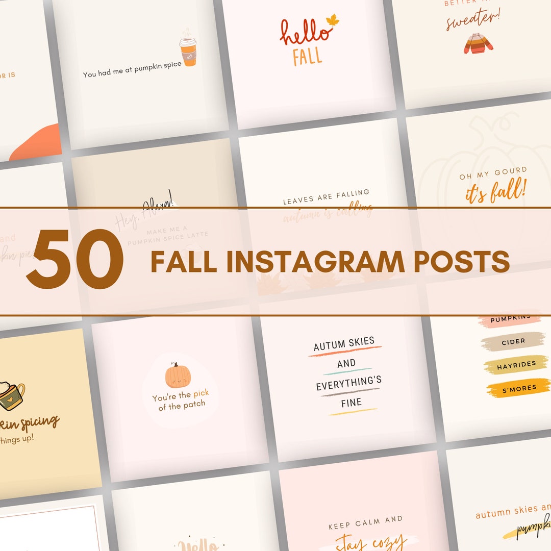 Fall Autumn Instagram Posts INSTANT DOWNLOAD Words Sayings Done for You ...
