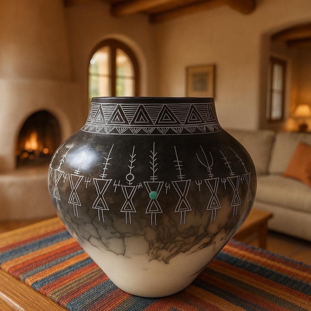 Acoma Pueblo Horsehair Water Jar: A Timeless Piece of Cultural Artistry ...