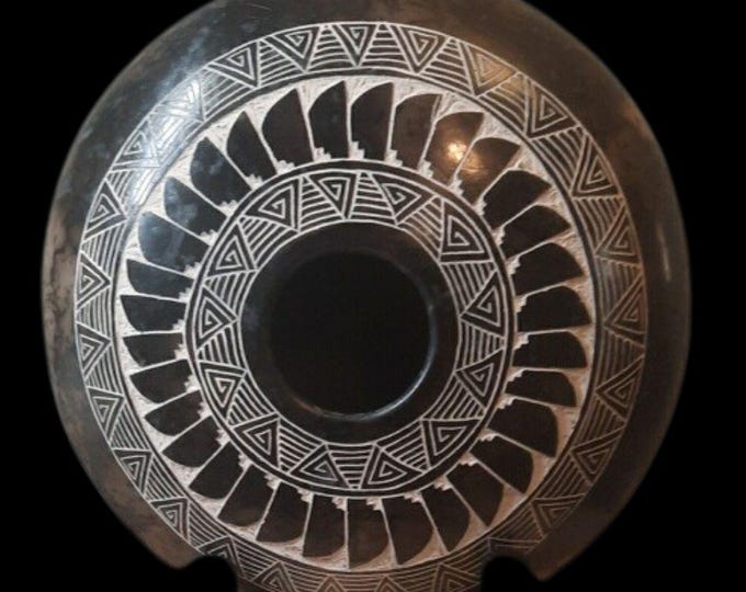 Vintage Native American Pottery Oval Vase, Southwest Pottery, Hand ...