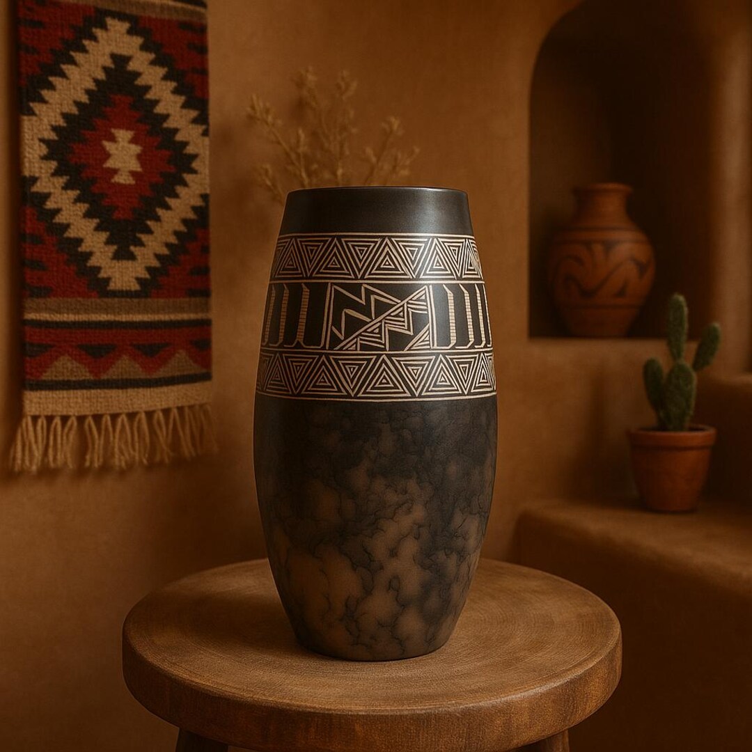 Native American Feather Pottery Vase Representing Friendship - Etsy