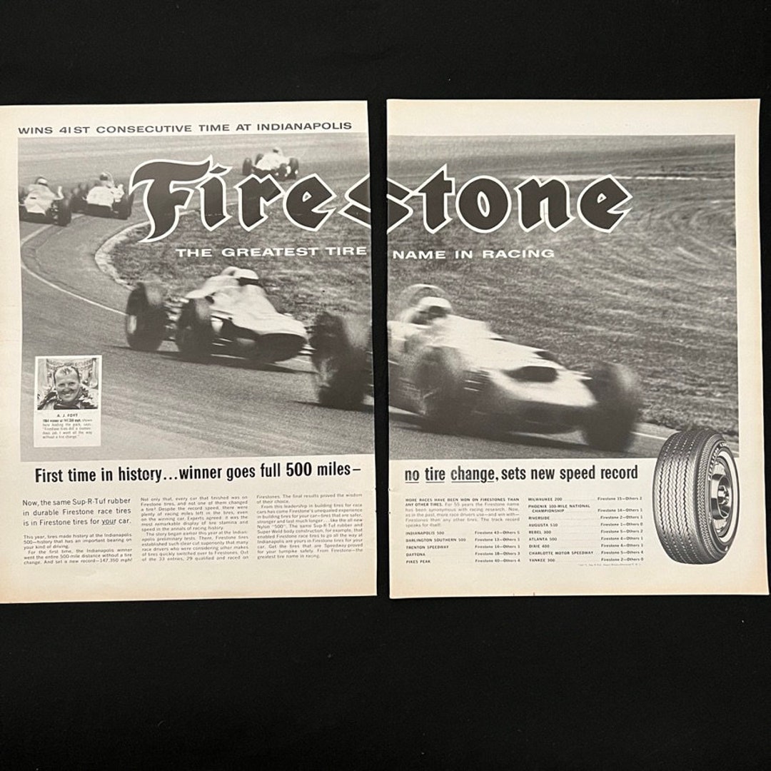 1964 Firestone Tires Vintage Magazine Ad | Nostalgia Decor | Retro Wall ...