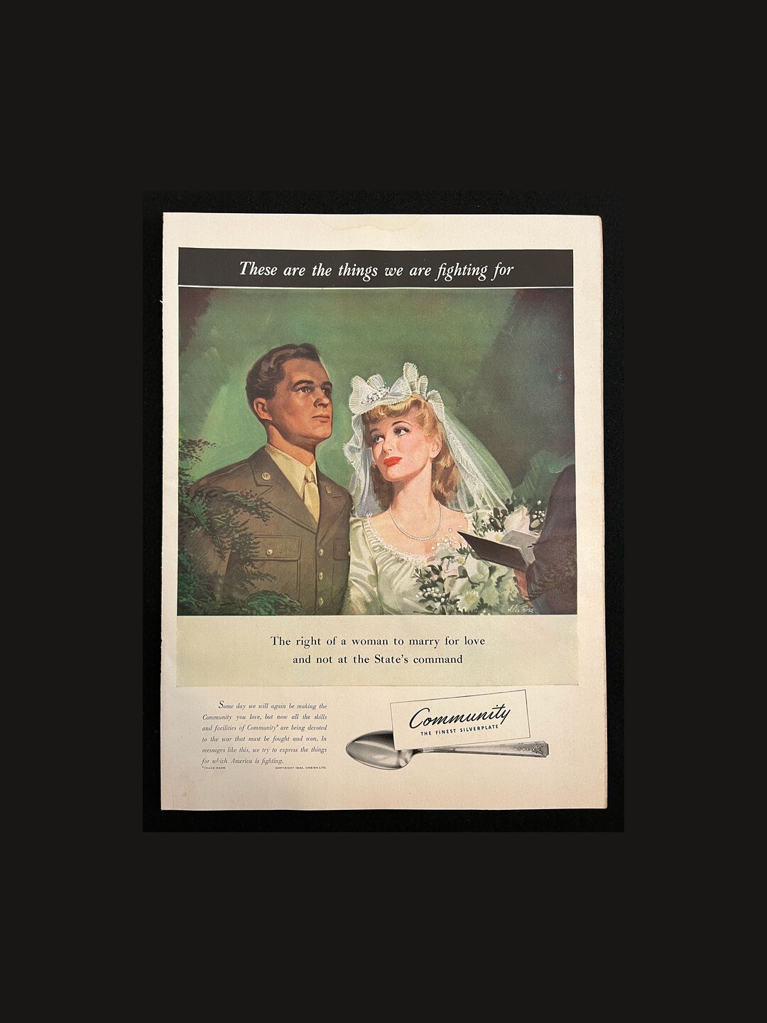 1942 WWII Era Community Silverware Vintage Magazine Ad | Nostalgia Decor | Wall Art - Etsy