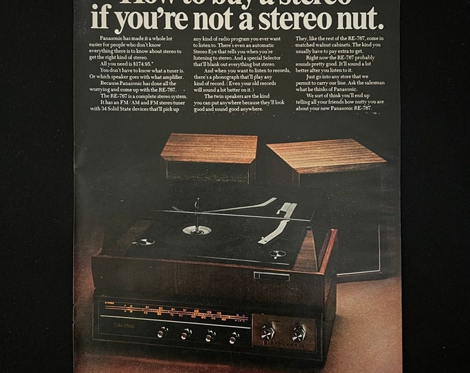 1968 Panasonic Stereo Vintage Magazine Ad | Nostalgia Decor - Etsy