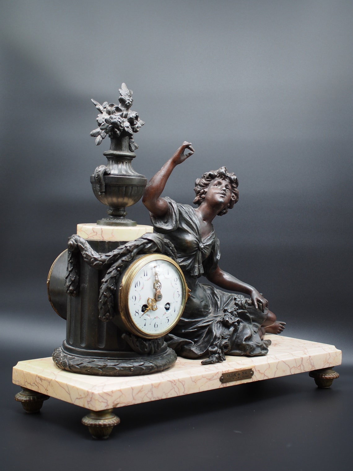 Antique Fireplace Clock French From the 1800 Era, by Francois Moreau - Etsy