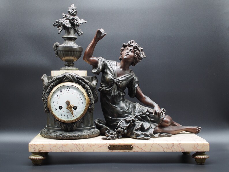 Antique Fireplace Clock French From the 1800 Era, by Francois Moreau - Etsy