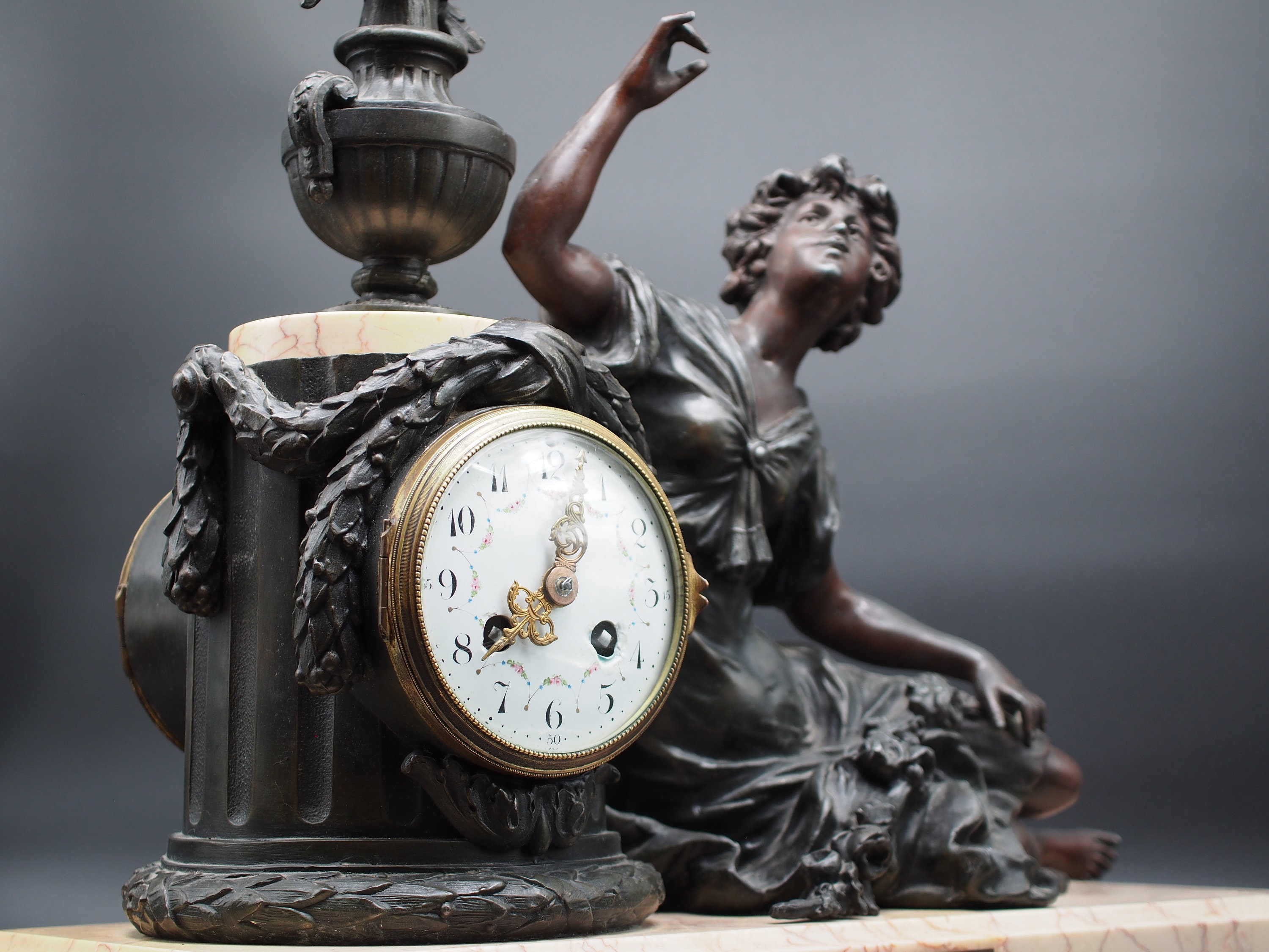 Antique Fireplace Clock French From the 1800 Era, by Francois Moreau - Etsy