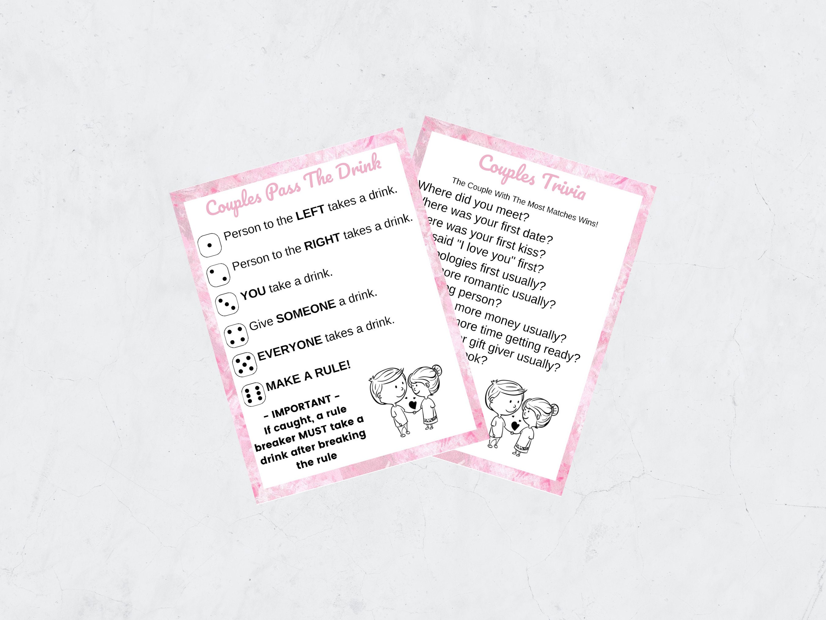 Printable Couple Games Bundle and Dice I Date Night Games for - Etsy