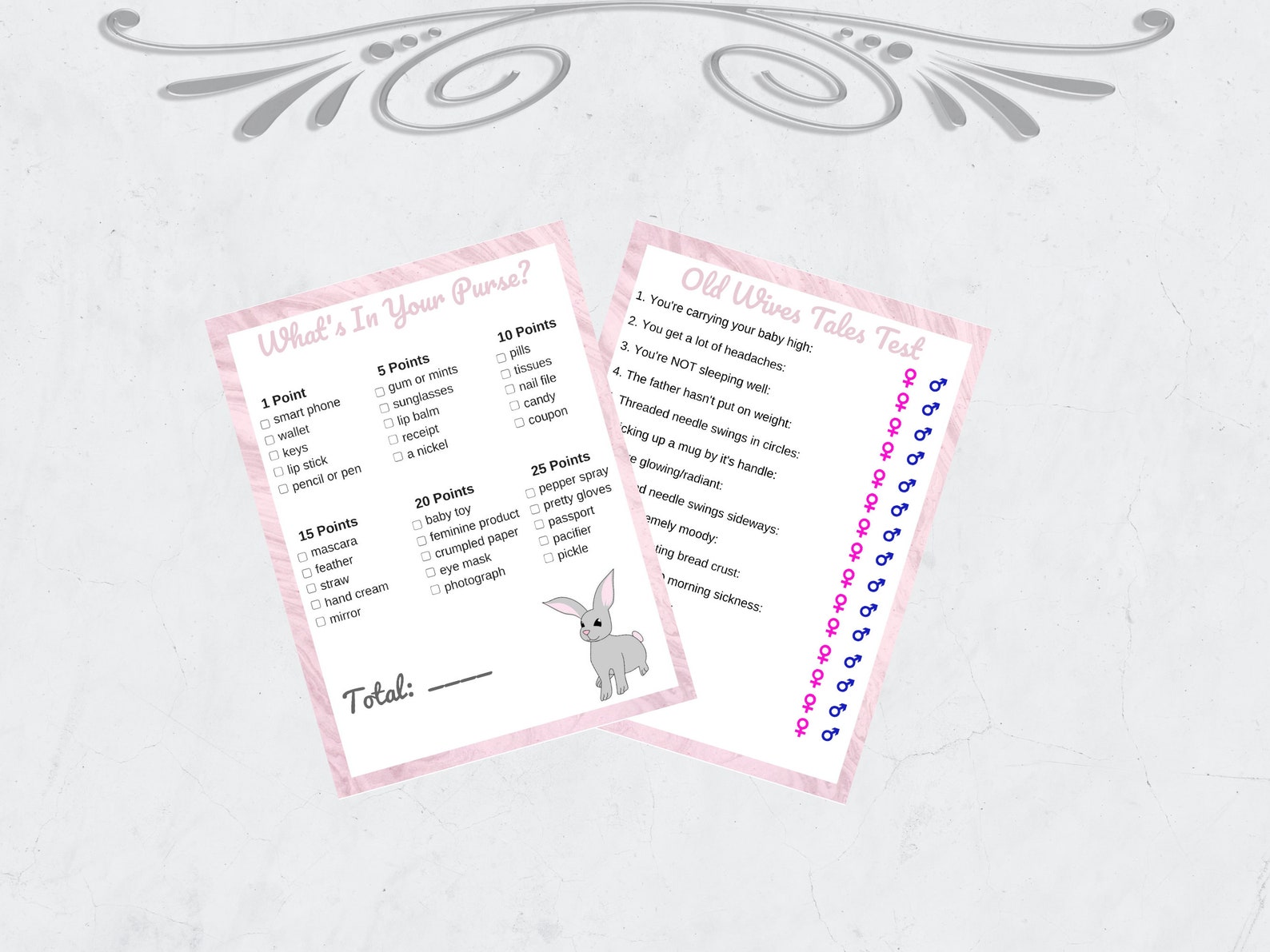 14 Bunny Printable Baby Shower Games for a Girl and Answer Key - Etsy