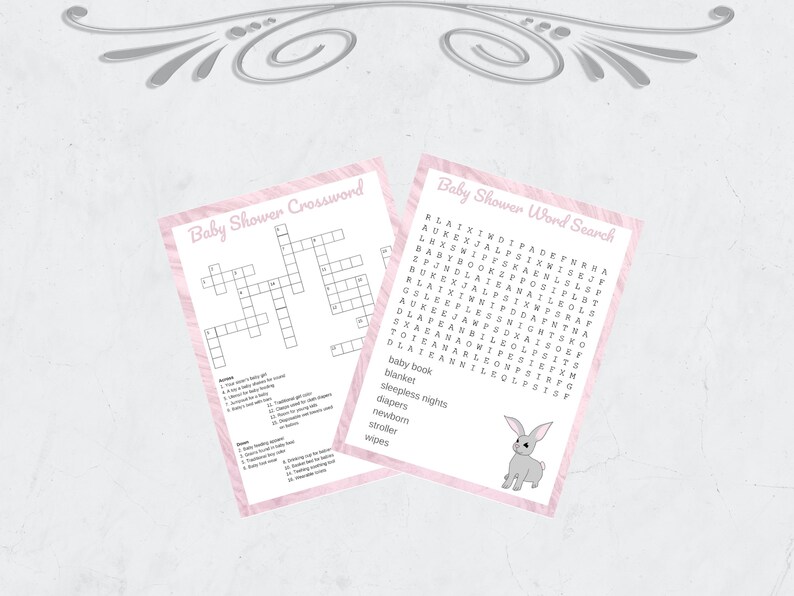 14 Bunny Printable Baby Shower Games for a Girl and Answer Key - Etsy