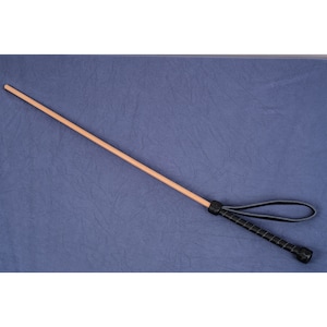 BDSM Cane Wood Wrapped Handle/lambskin Leather Handle Spanking Cane ...