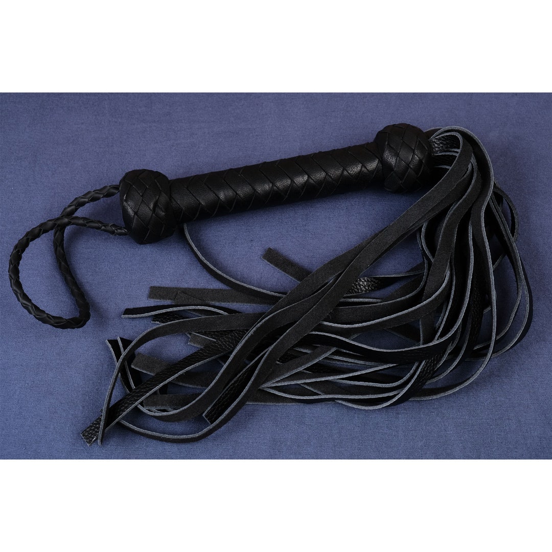 Handmade Suede Leather Flogger With 20 Tails and Braided Handle/genuine ...