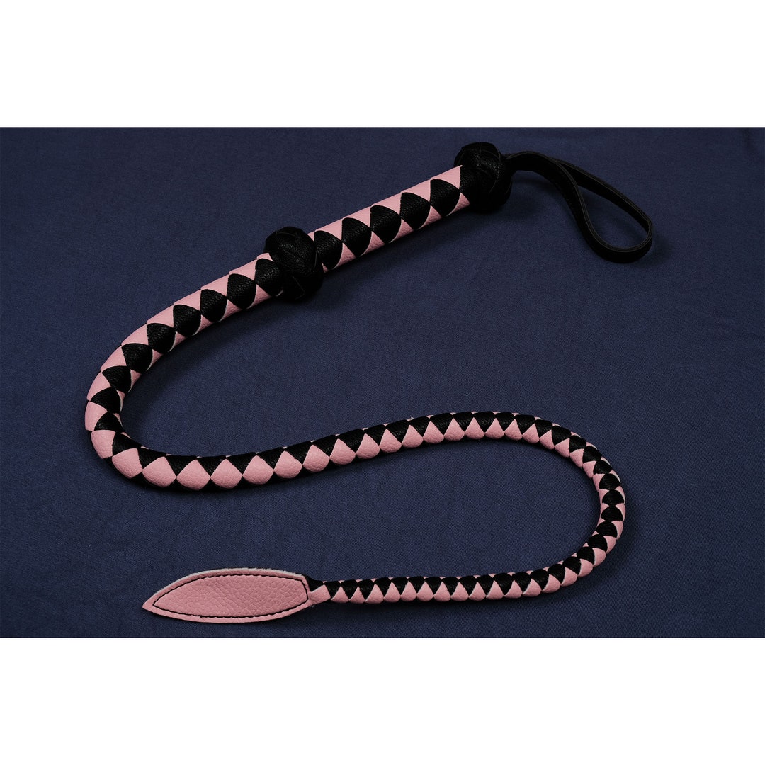 BDSM Black & Pink Single Tail Whip/dragon Tail Whip/vegan Whip/mini ...