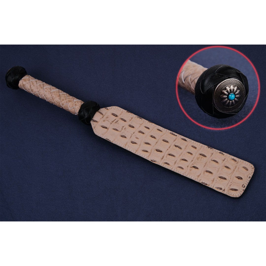 BDSM Leather Spanking Paddle With Luxury Braided Handle/alligator ...