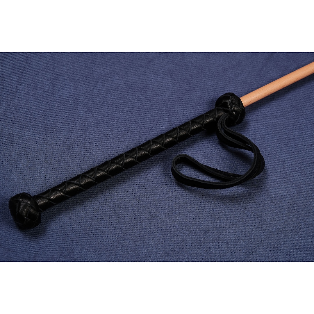 BDSM Cane Wood Wrapped Handle/lambskin Handle Spanking Cane/punishment ...