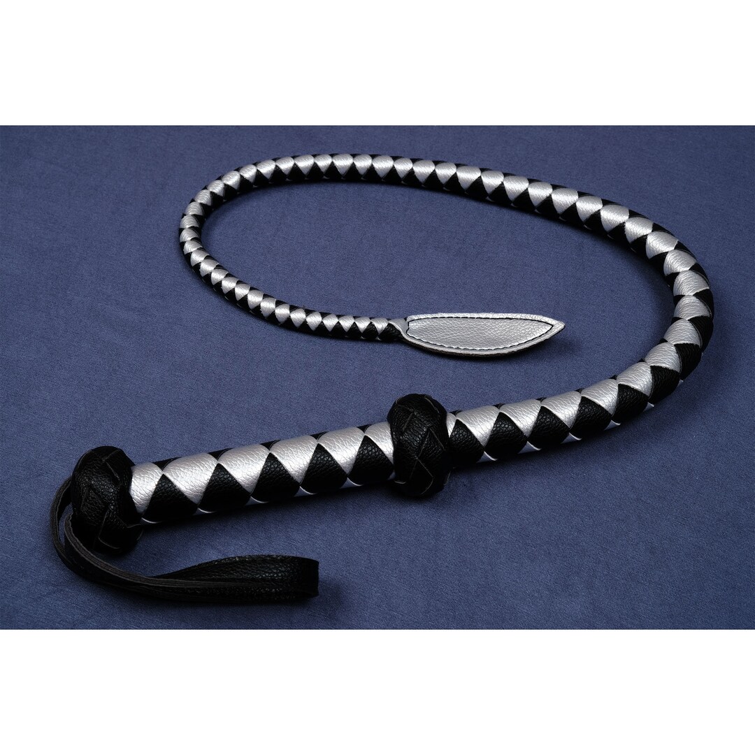 BDSM Vegan Dragon Tail Whip/black & Silver Single Dragon Tail Kink ...