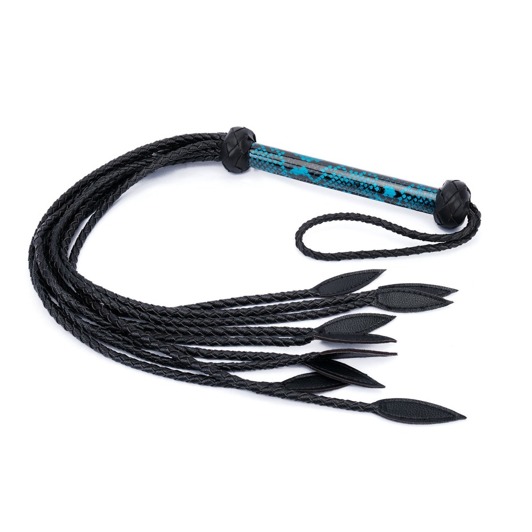 Handmade Vegan Heavy Floggers 9 Tails Fall/snake Skin Style Handle ...