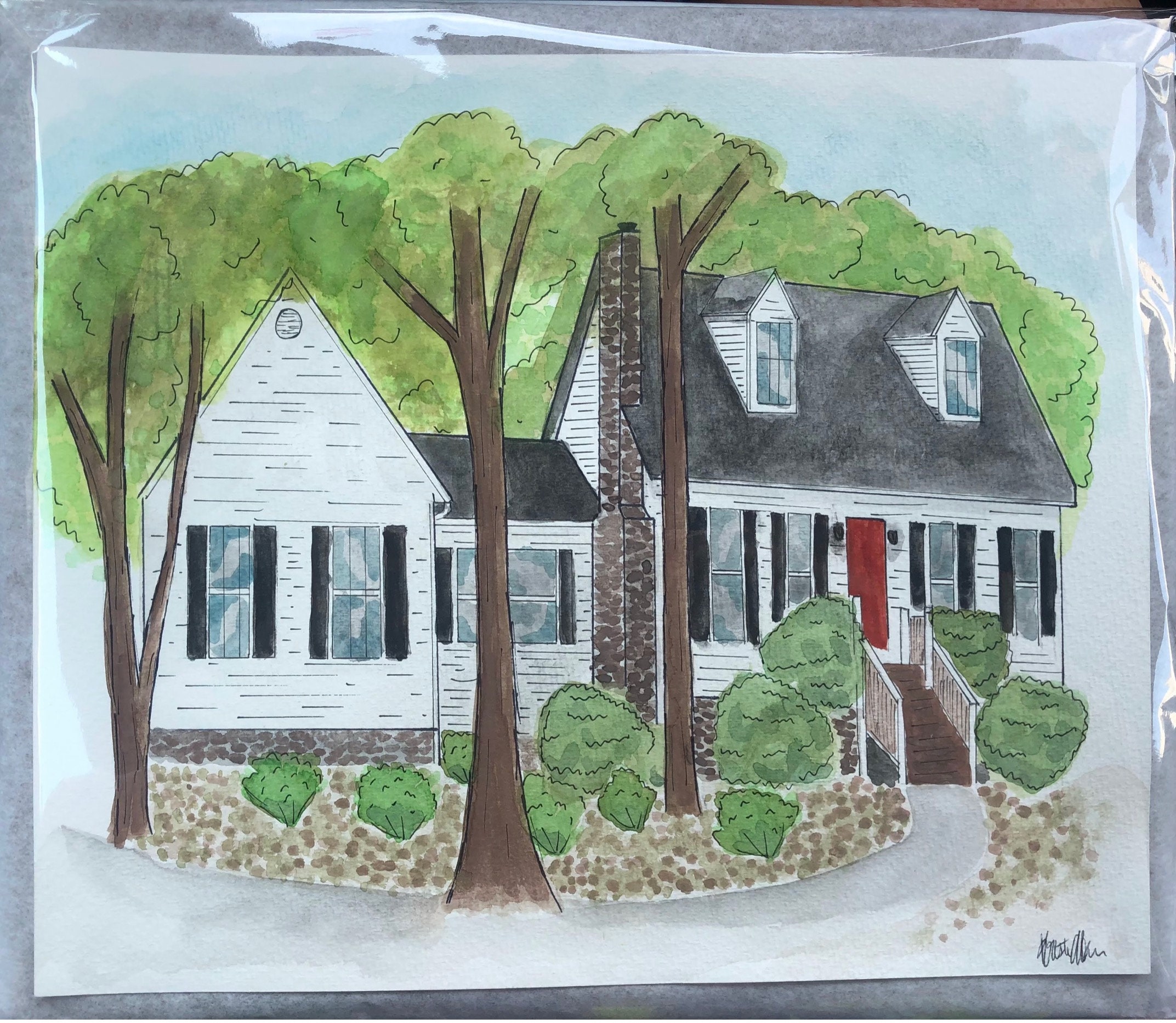 Custom Watercolor House Portrait - Etsy