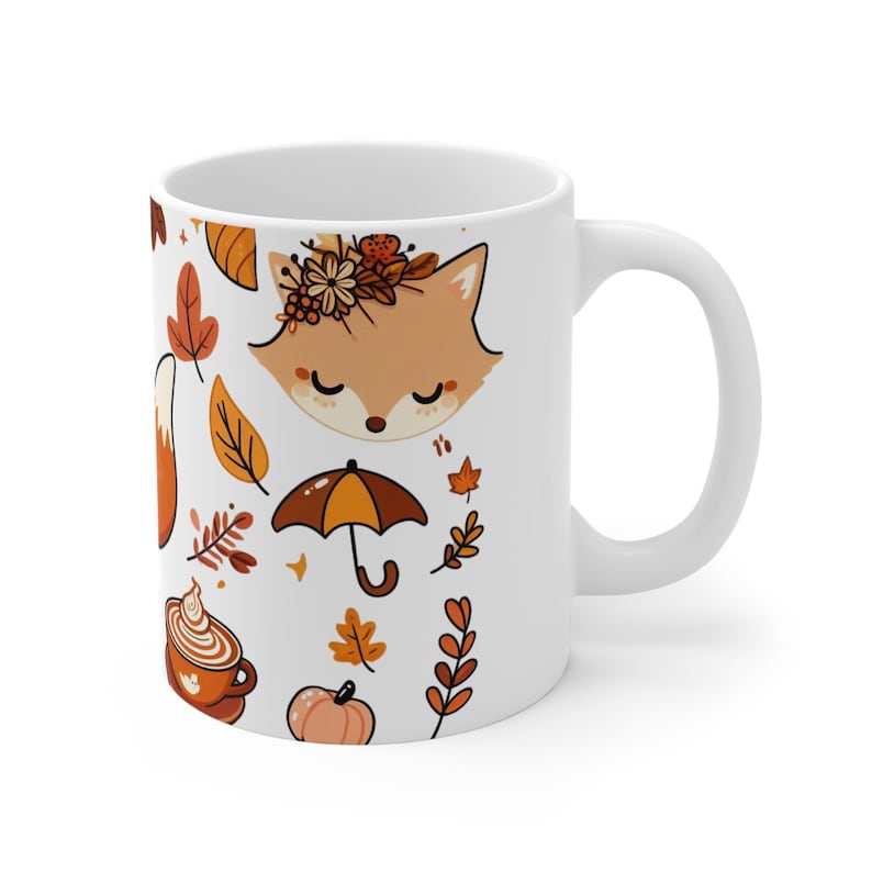 Mug 11oz, Cute Funny Fox Fall Season Design, Great Gift for Coffee and ...