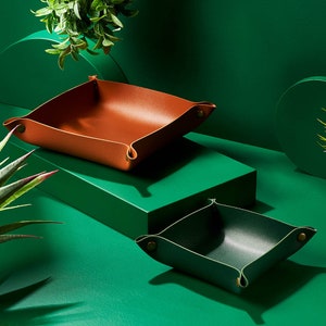 Personalised Vegan Leather Key Tray / Home Organiser / Leather Key Tray ...