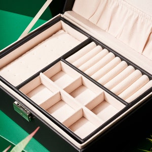 Vegan Personalised Leather Jewellery Box / Personalised Black Vegan ...