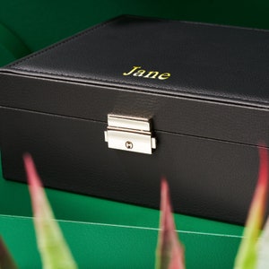 Vegan Personalised Leather Jewellery Box / Personalised Black Vegan ...