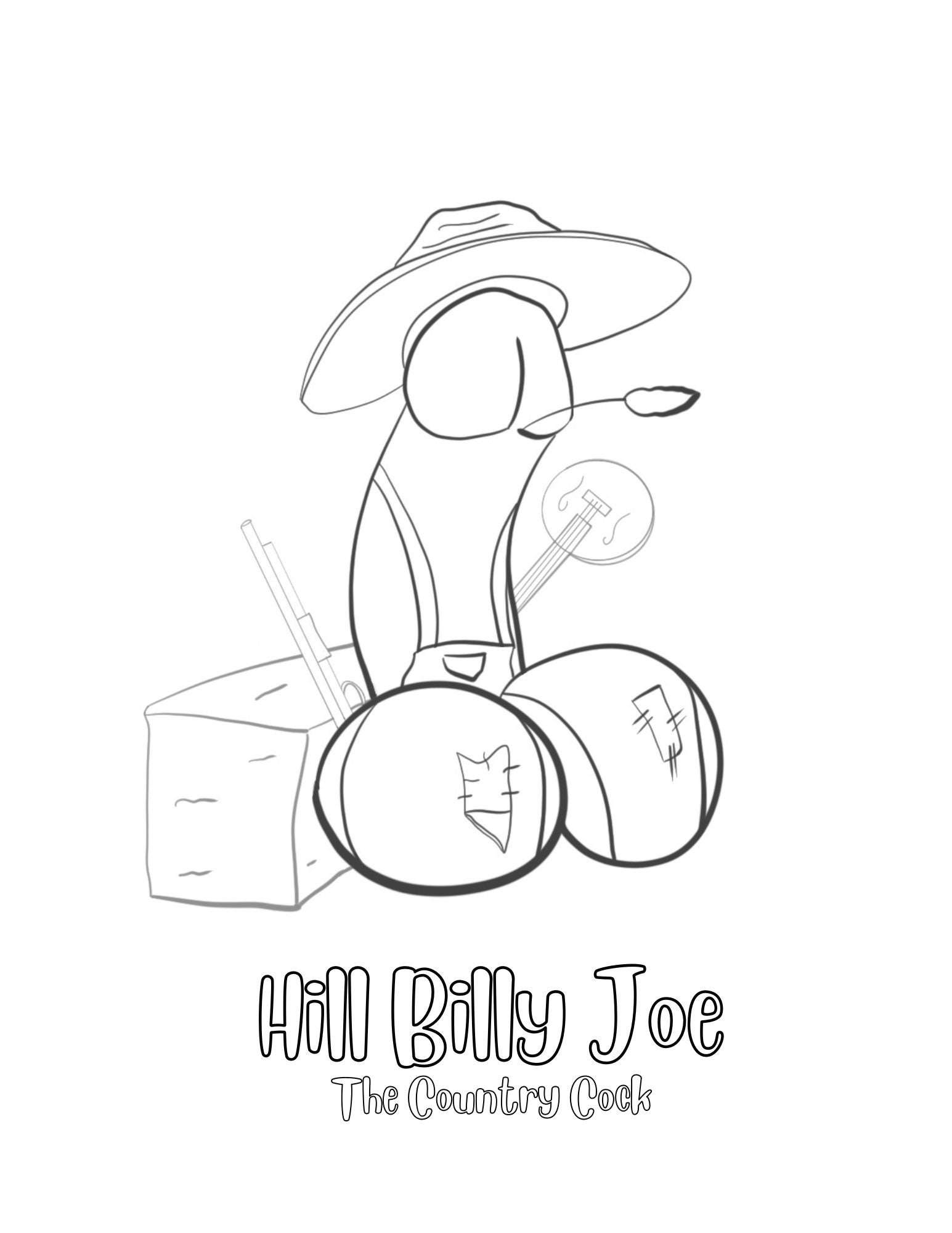 Hill Billy Penis Themed Adult Coloring Book Sheet Etsy Uk 