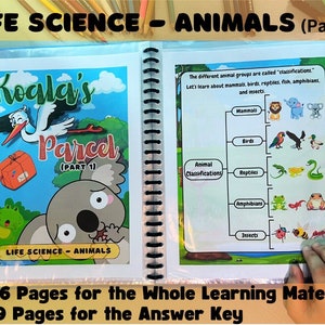 Busy Book for 5-7 Yr Old Animal Science Bundle Part 1 66 Pages of Fun ...