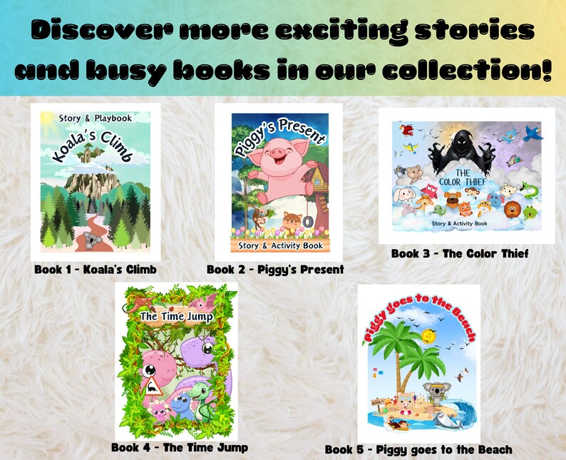 PIGGY Goes to the BEACH story Book & Busy Book, Matching, Coloring ...