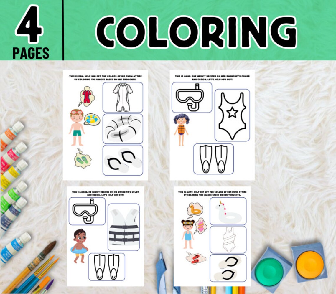 PIGGY Goes to the BEACH story Book & Busy Book, Matching, Coloring ...