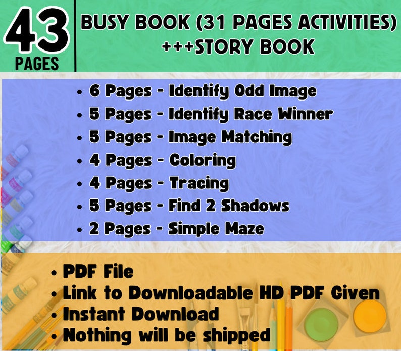 PIGGY Goes to the BEACH story Book & Busy Book, Matching, Coloring ...