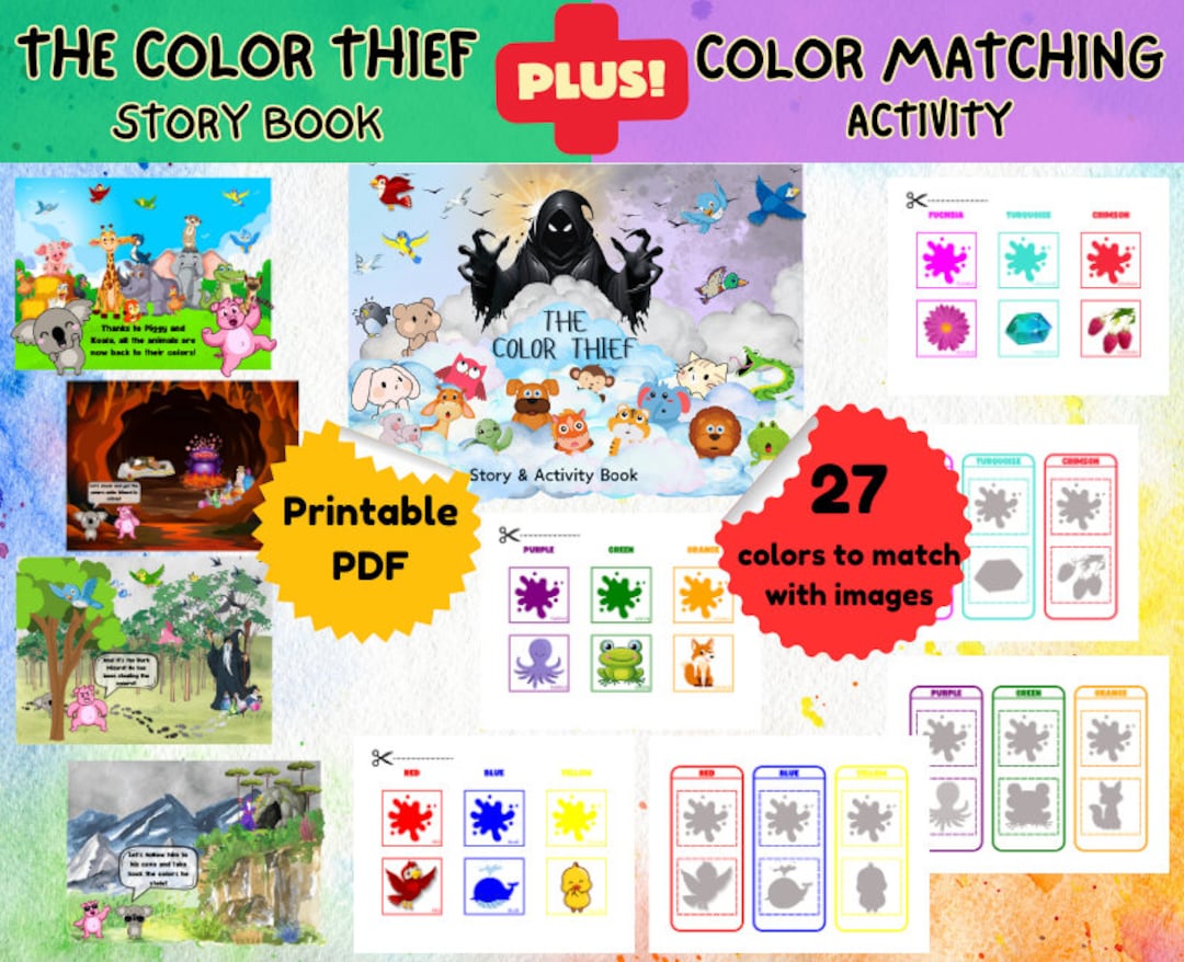 THE COLOR THIEF Busy Book: Interactive Story and Cut-and-match Color ...