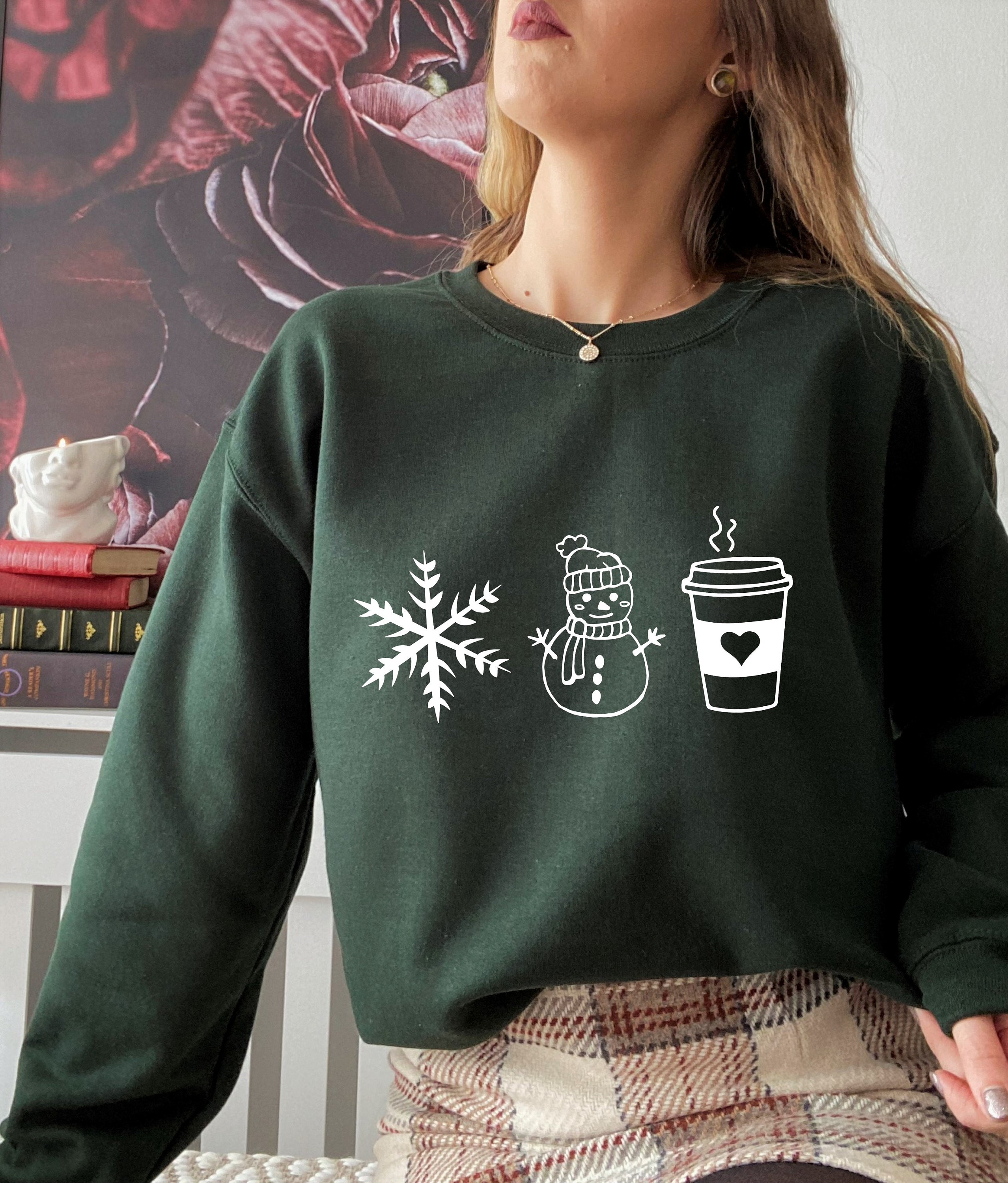 Christmas Sweatshirts Snow Sweatshirt Coffee Sweatshirt - Etsy