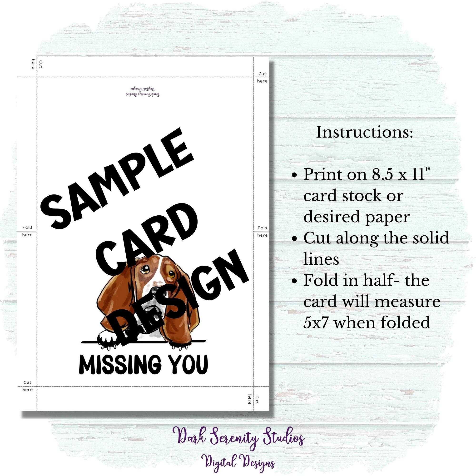 Printable Missing You Greeting Card, Printable Greeting Card, Digital ...