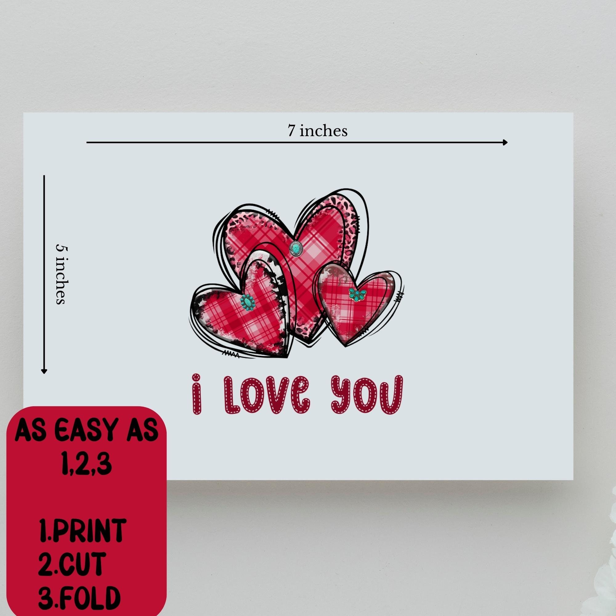 Printable I Love You Greeting Card, Printable Greeting Card, Digital ...