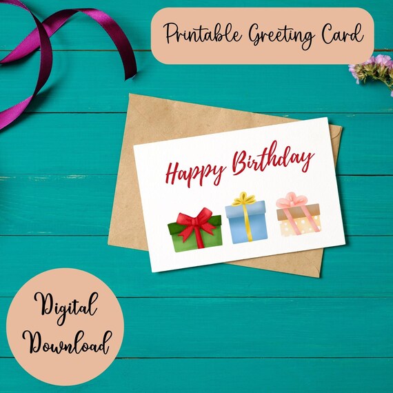 Printable Happy Birthday Card Printable Greeting Card - Etsy