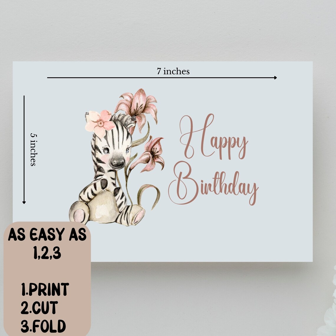 Printable Happy Birthday Card, Printable Greeting Card, Giraffe Happy ...