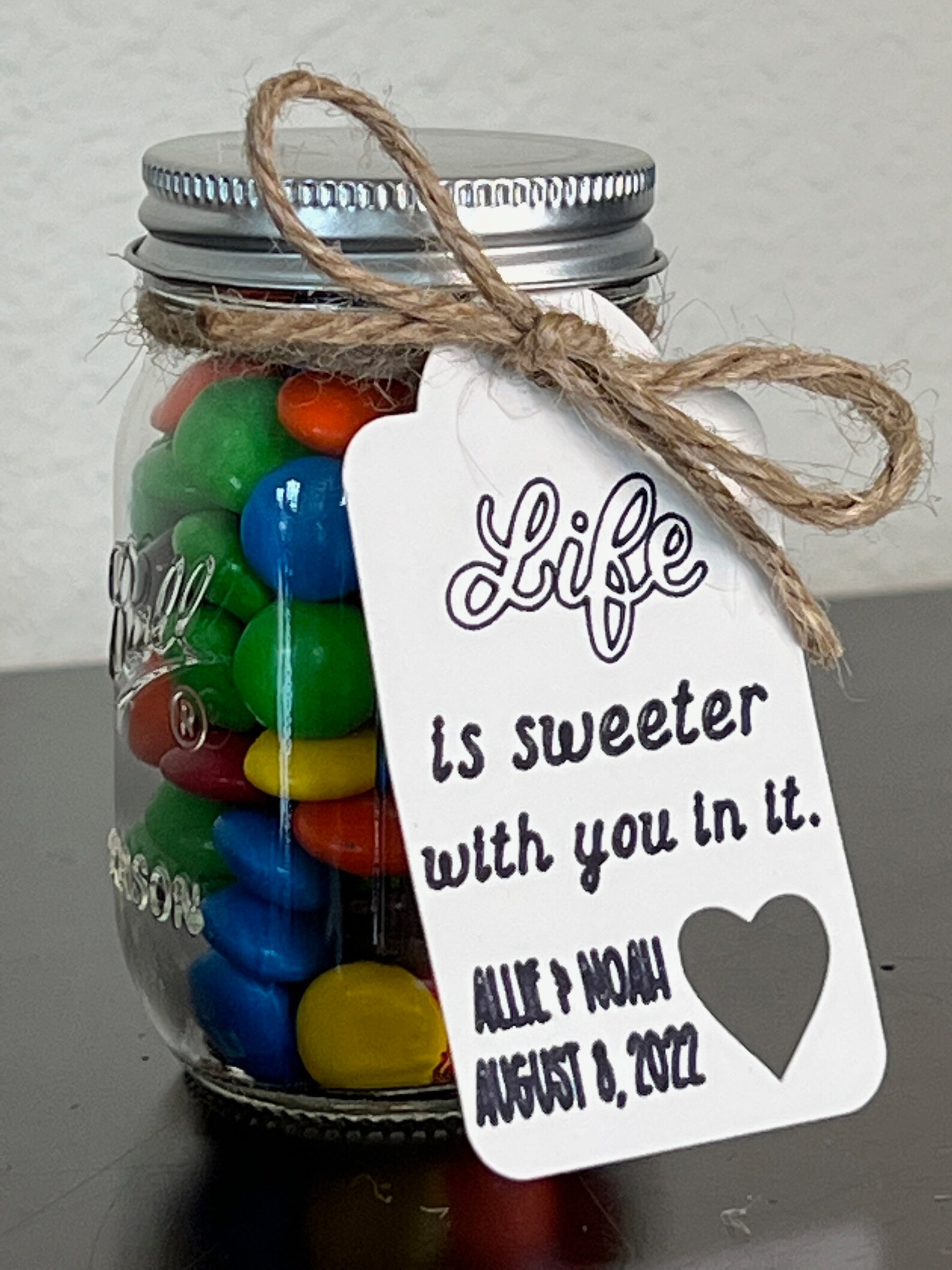 Candy Wedding Favor Jar With Tag - Etsy