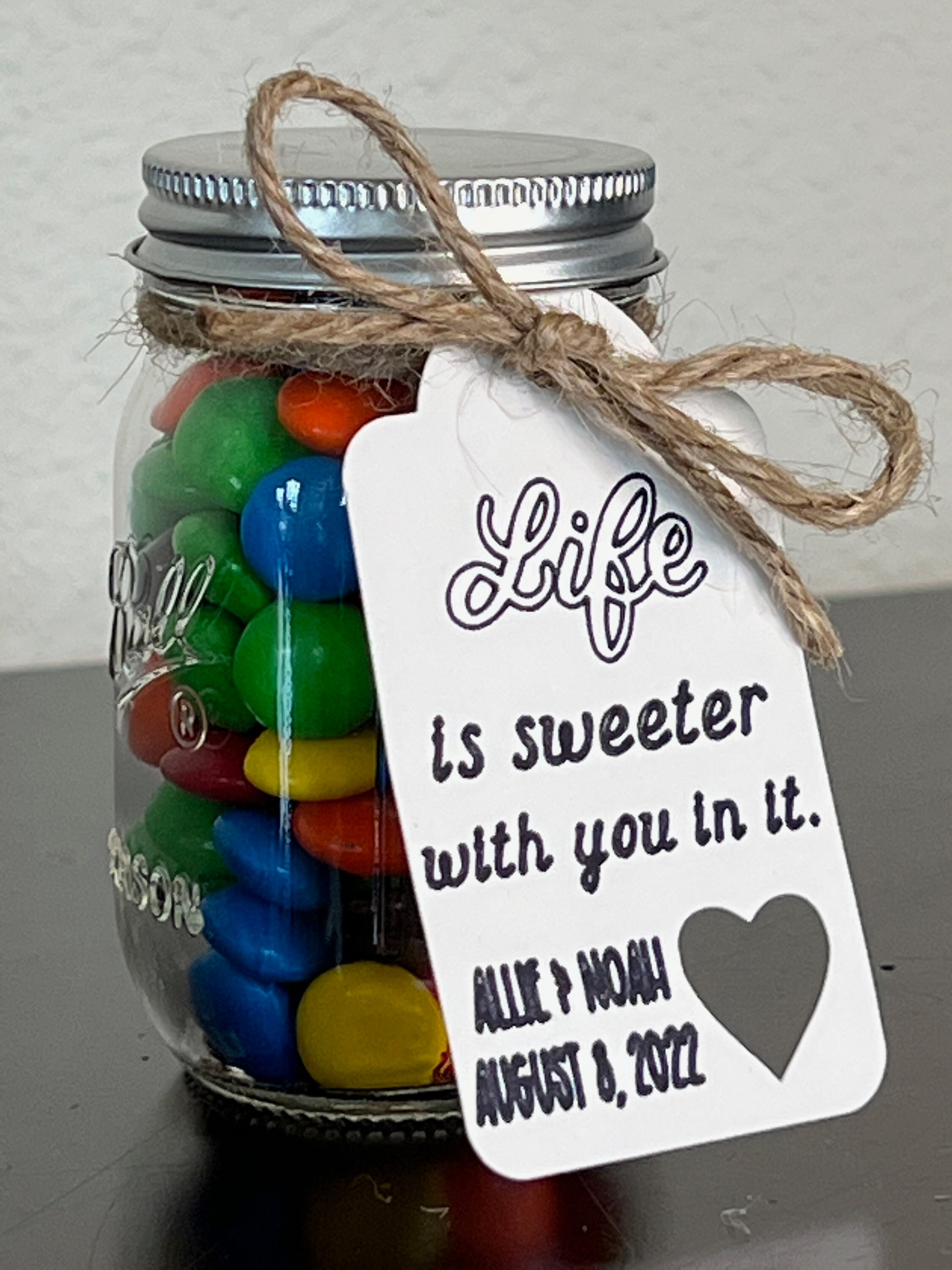 Candy Wedding Favor Jar With Tag - Etsy Canada