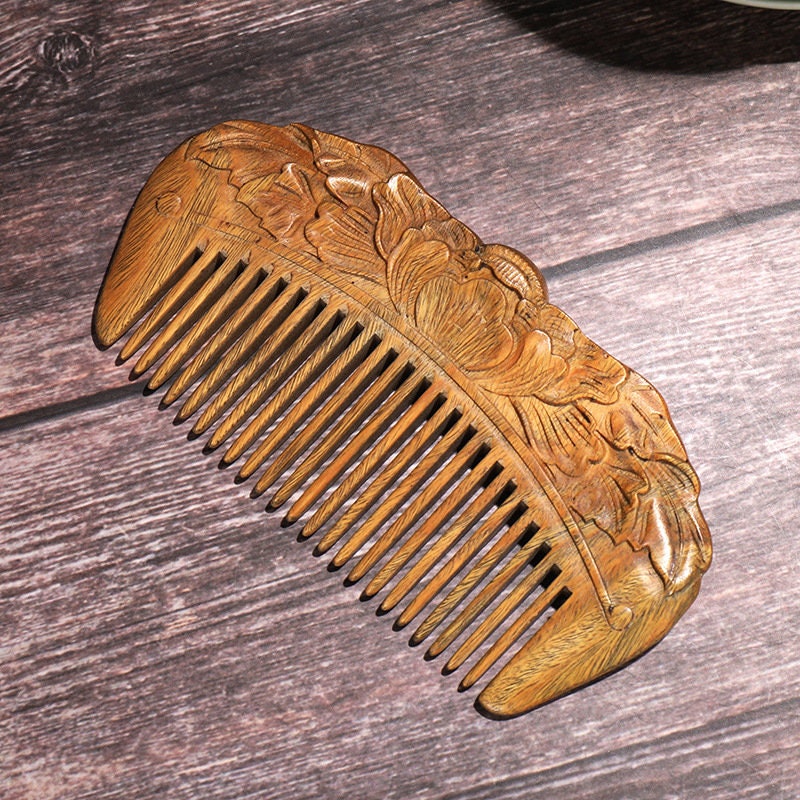 Oriental Ornate Verawood Hair Comb Classical Temperament Natural Wood ...