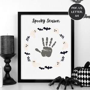 Halloween Handprint Craft Template, Halloween Handprint Art, Halloween ...