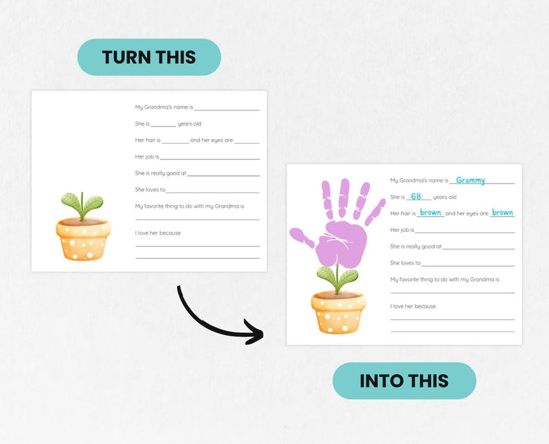 All About My Grandma Handprint Craft, All About Nana, Grandma ...