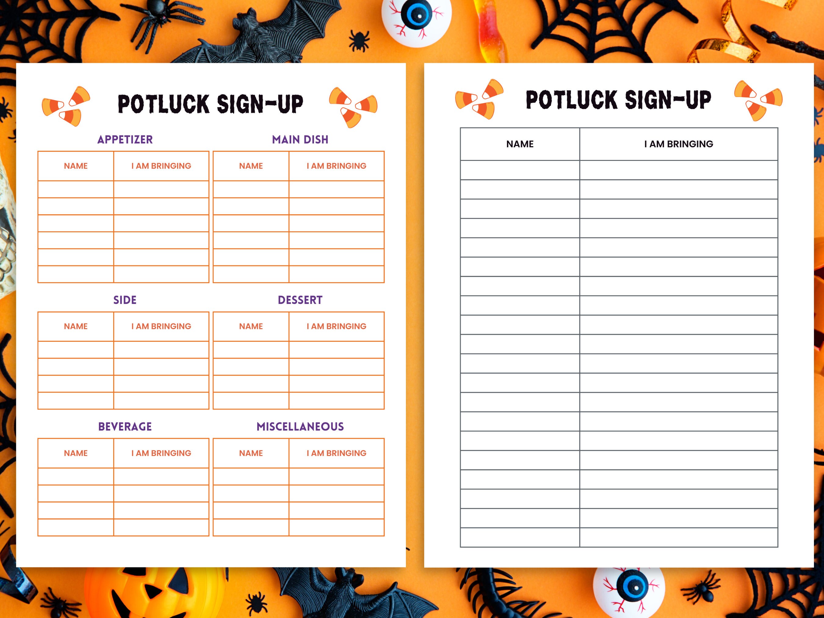 Potluck Sign up Sheet Bundle Office Potluck Party Printable - Etsy